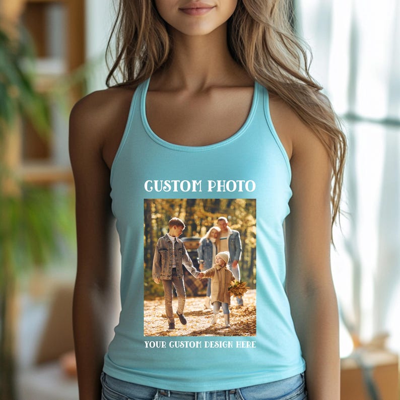 Custom Photo Tank Top, Personalized Family Photo Tank Top, Custom Image ...