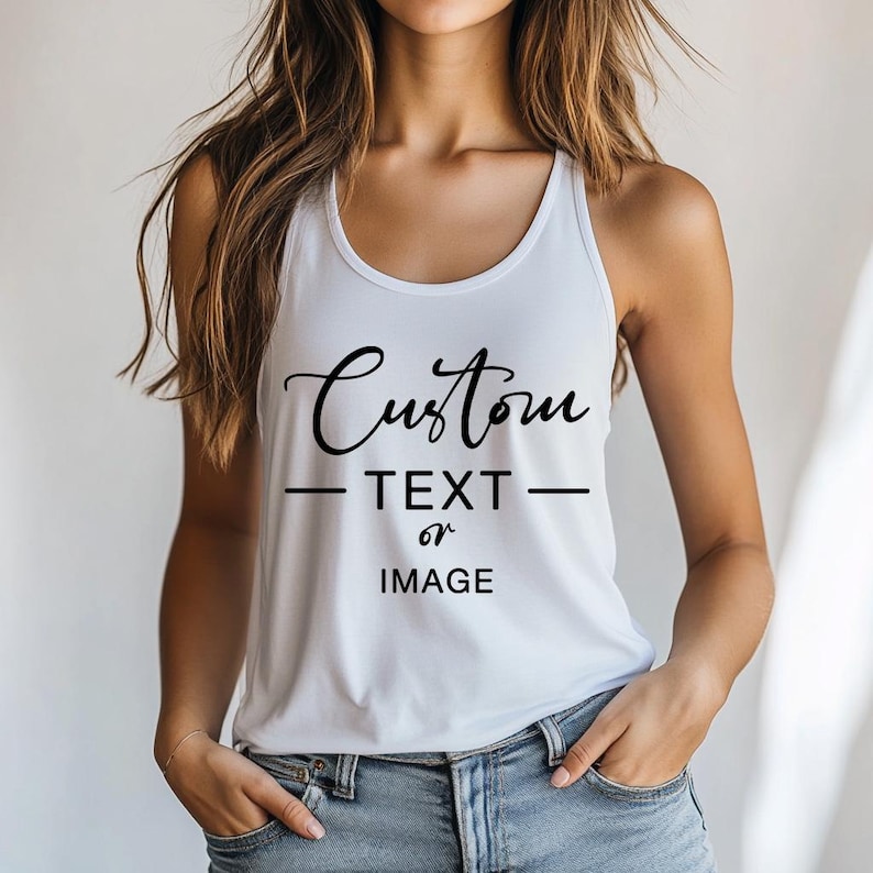 Custom Text Tank, Personalized Your Design Tank Top, Customized Saying ...