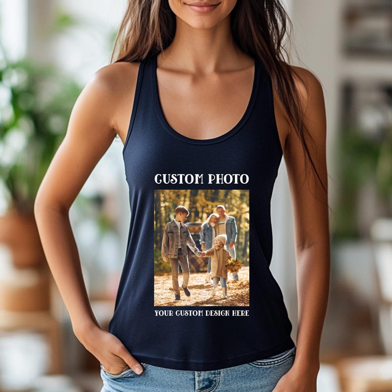 Custom Photo Tank Top, Personalized Family Photo Tank Top, Custom Image ...
