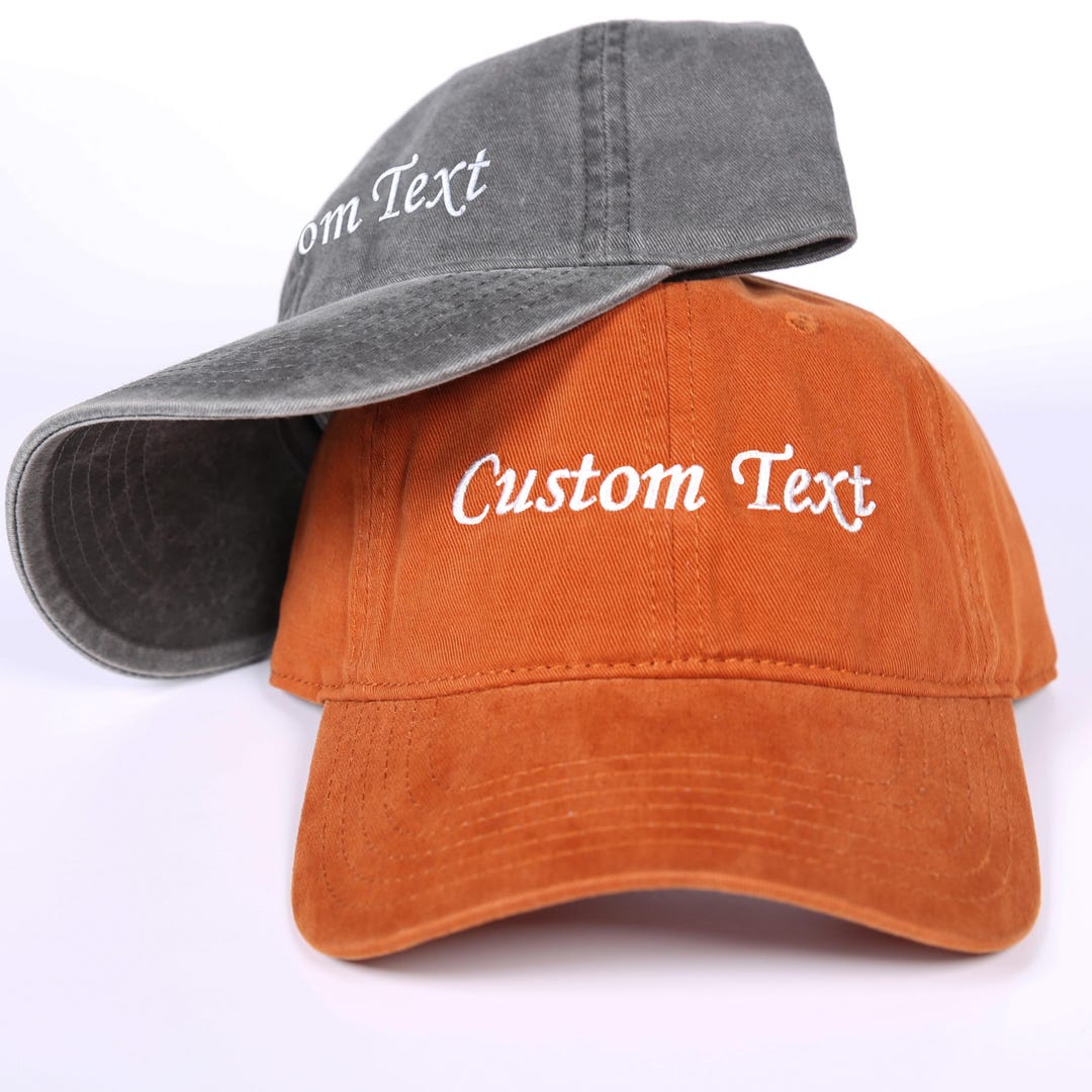 Custom Personalized Text Embroidered Hat, Your Text Here, Business ...