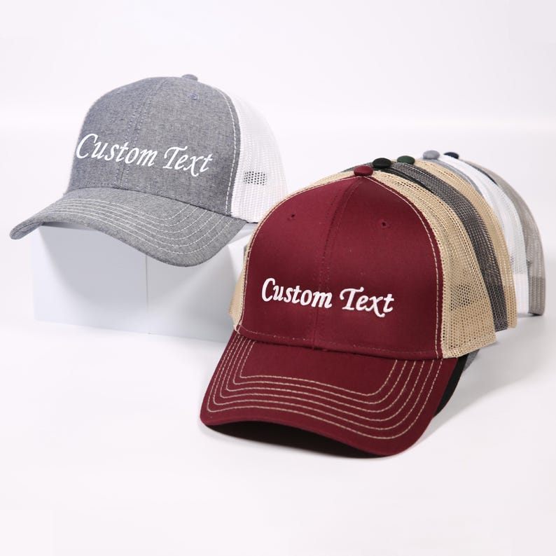 Custom Embroidered Hat With Personalized Text, Your Text Here, Cool ...