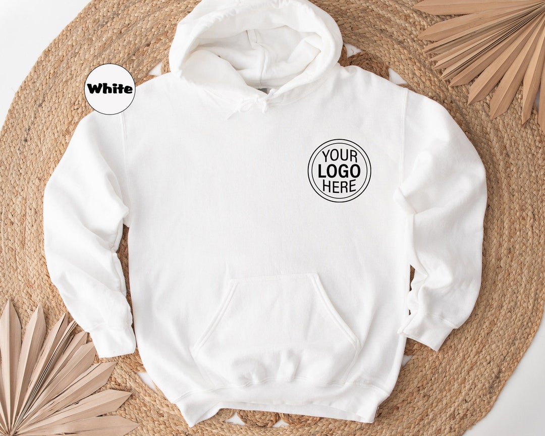 Custom Your Logo Here Hoodie, Business Logo Pocket Outfit, Personalized ...