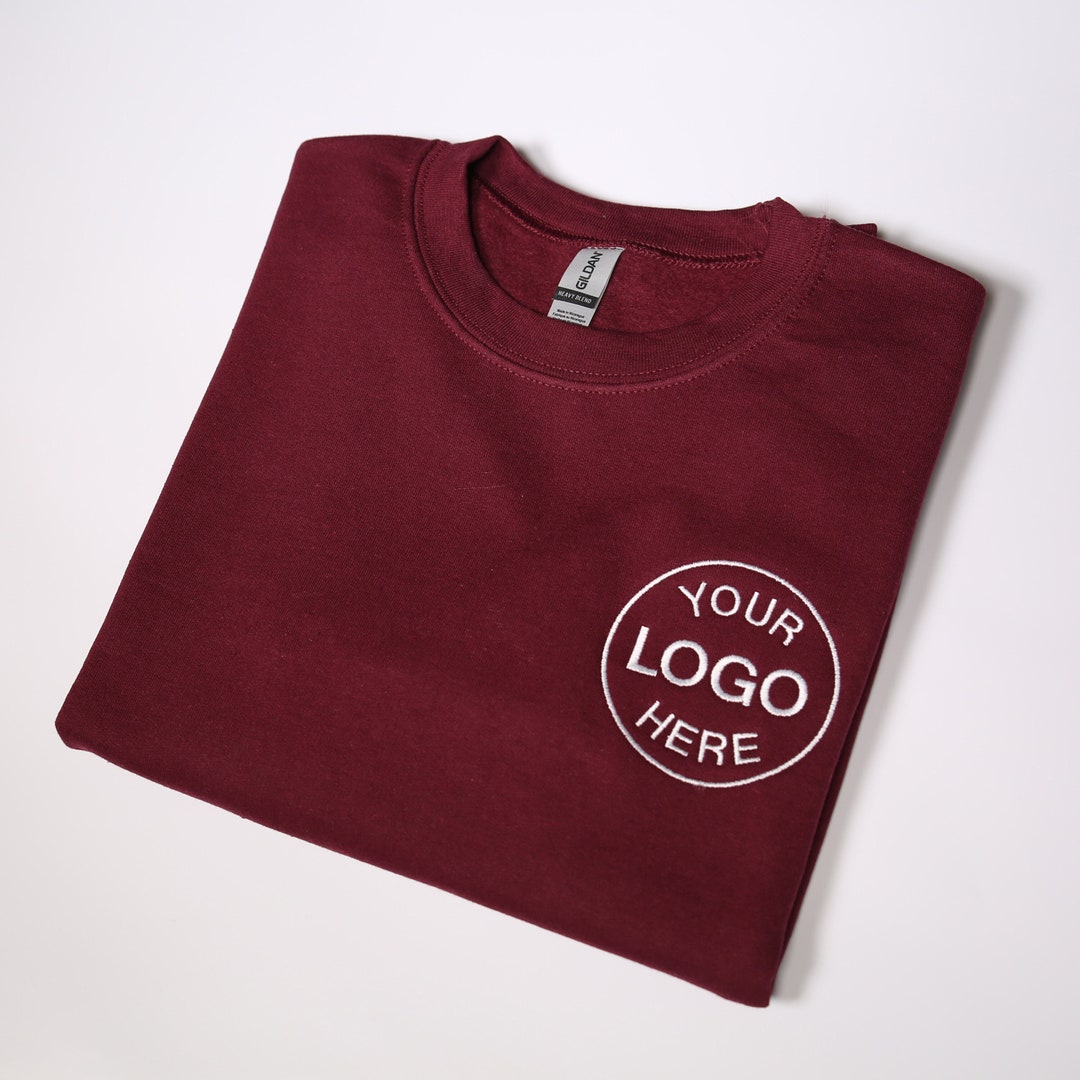 Custom Logo Embroidered Sweatshirt, Personalized Business Logo ...