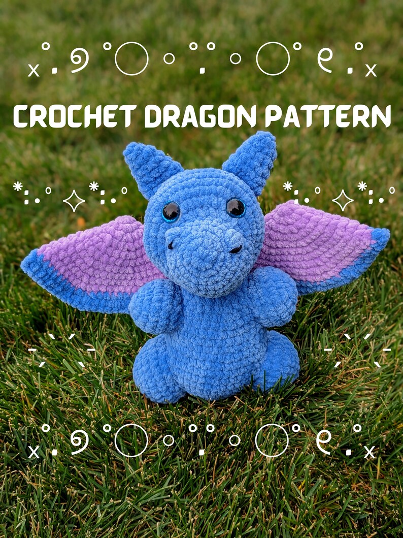 Crochet Dragon Pattern Amigurumi PDF Tutorial - DIY Crochet Dragon ...