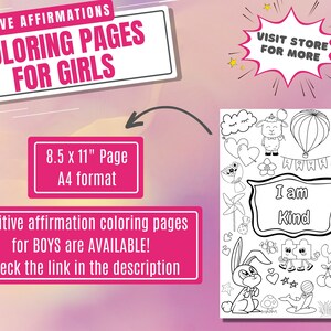 Positive Affirmations Coloring Book Pages for Girls | Instant Download ...