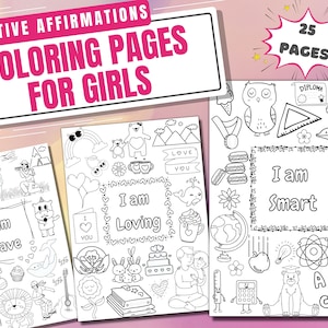 Positive Affirmations Coloring Book Pages for Girls | Instant Download ...