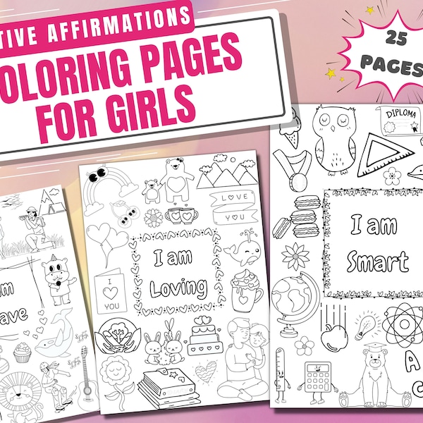 Positive Affirmations Coloring Pages - Etsy