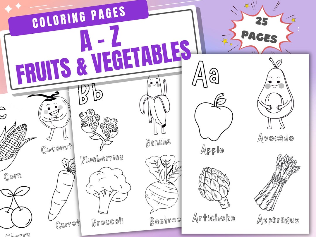 A-Z Printable Alphabet Coloring Pages | Fruits & Vegetables | Coloring ...