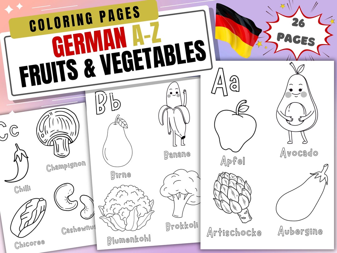German Alphabet | A-Z Printable Alphabet Coloring Pages | Fruits ...