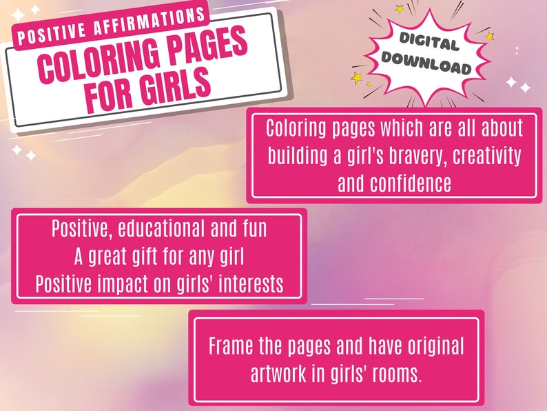 Positive Affirmations Coloring Book Pages For Girls Instant Download 25
