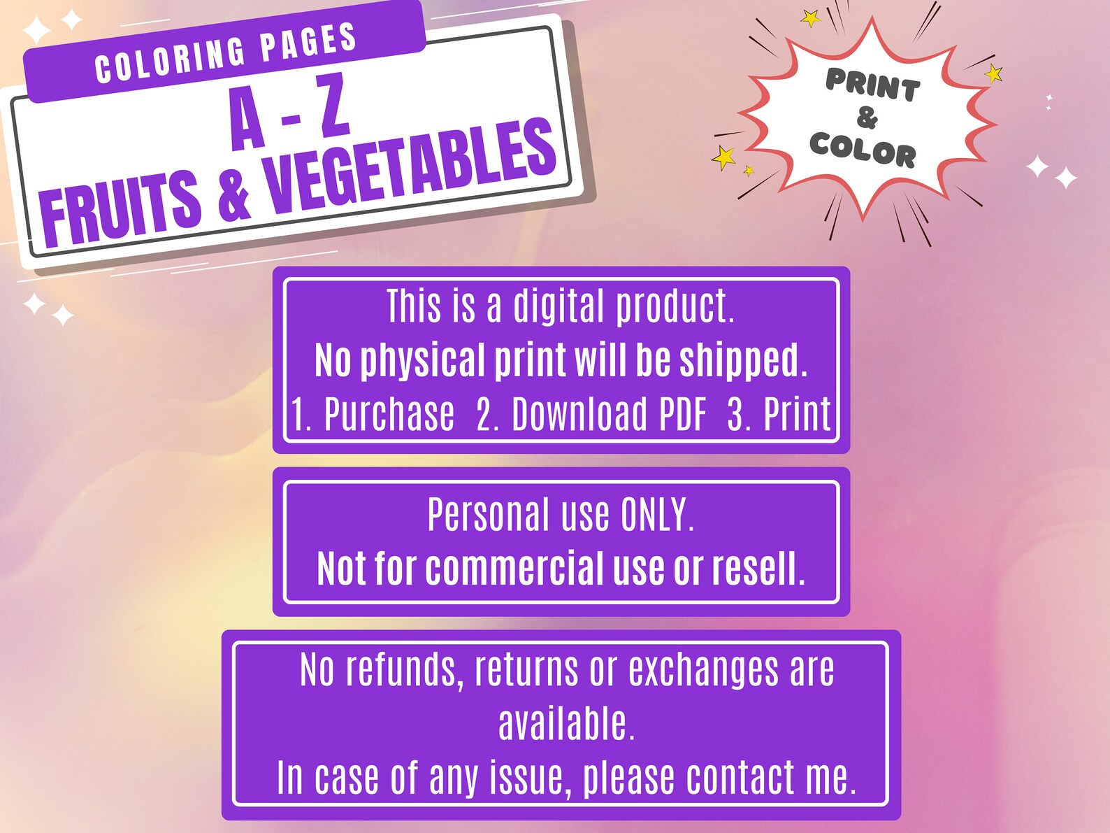 A-Z Printable Alphabet Coloring Pages | Fruits & Vegetables | Coloring ...