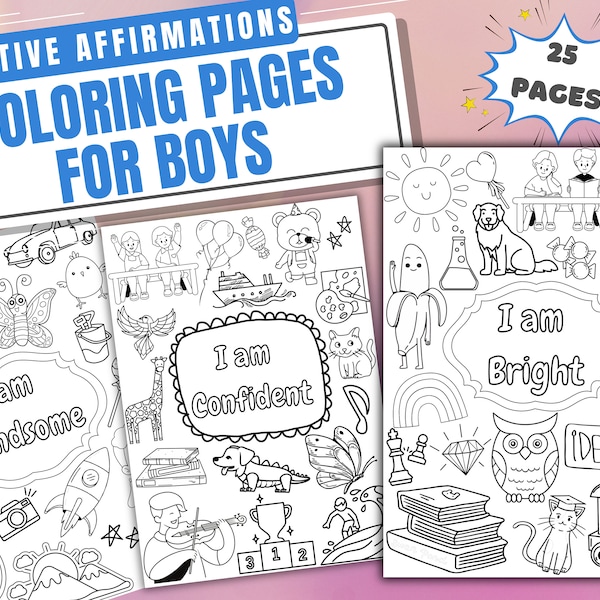 Positive Affirmations Coloring Book - Etsy