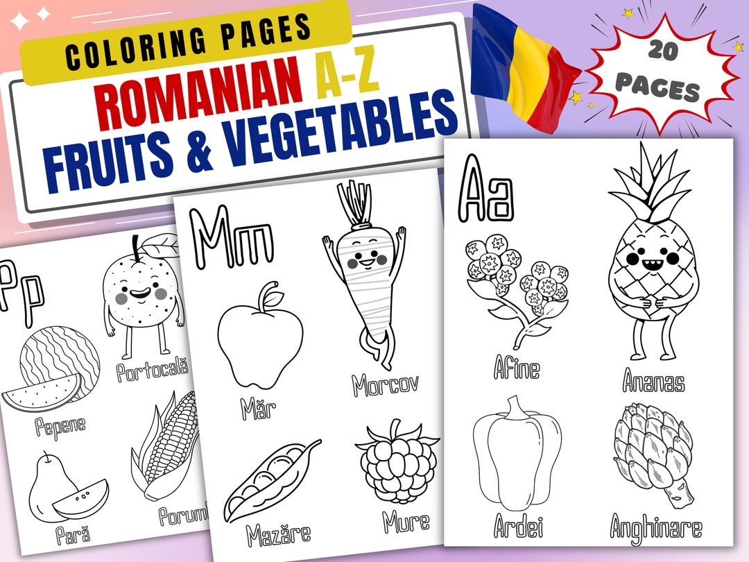 Romanian Alphabet A-Z Printable Alphabet Coloring Pages - Etsy
