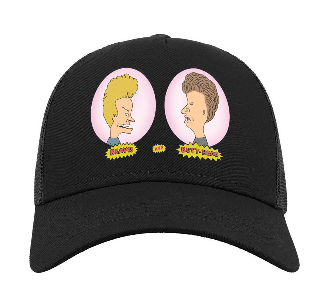 Retro Cartoon Beavis and Butthead Cartoon Logo Flat Visor Snapback Hat ...