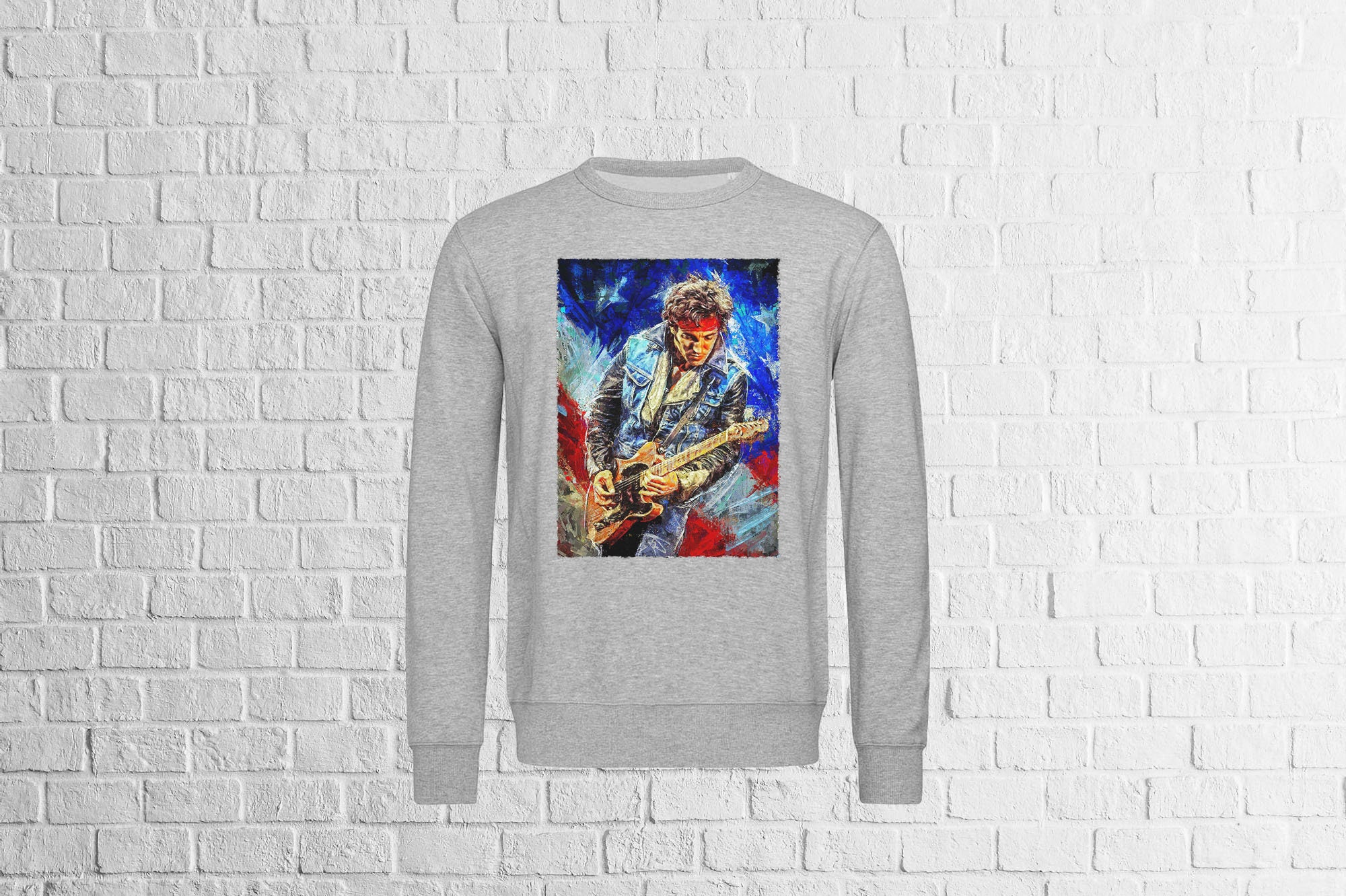 Bruce Springsteen United States Flag Guitar Solo Art Unisex Cotton ...