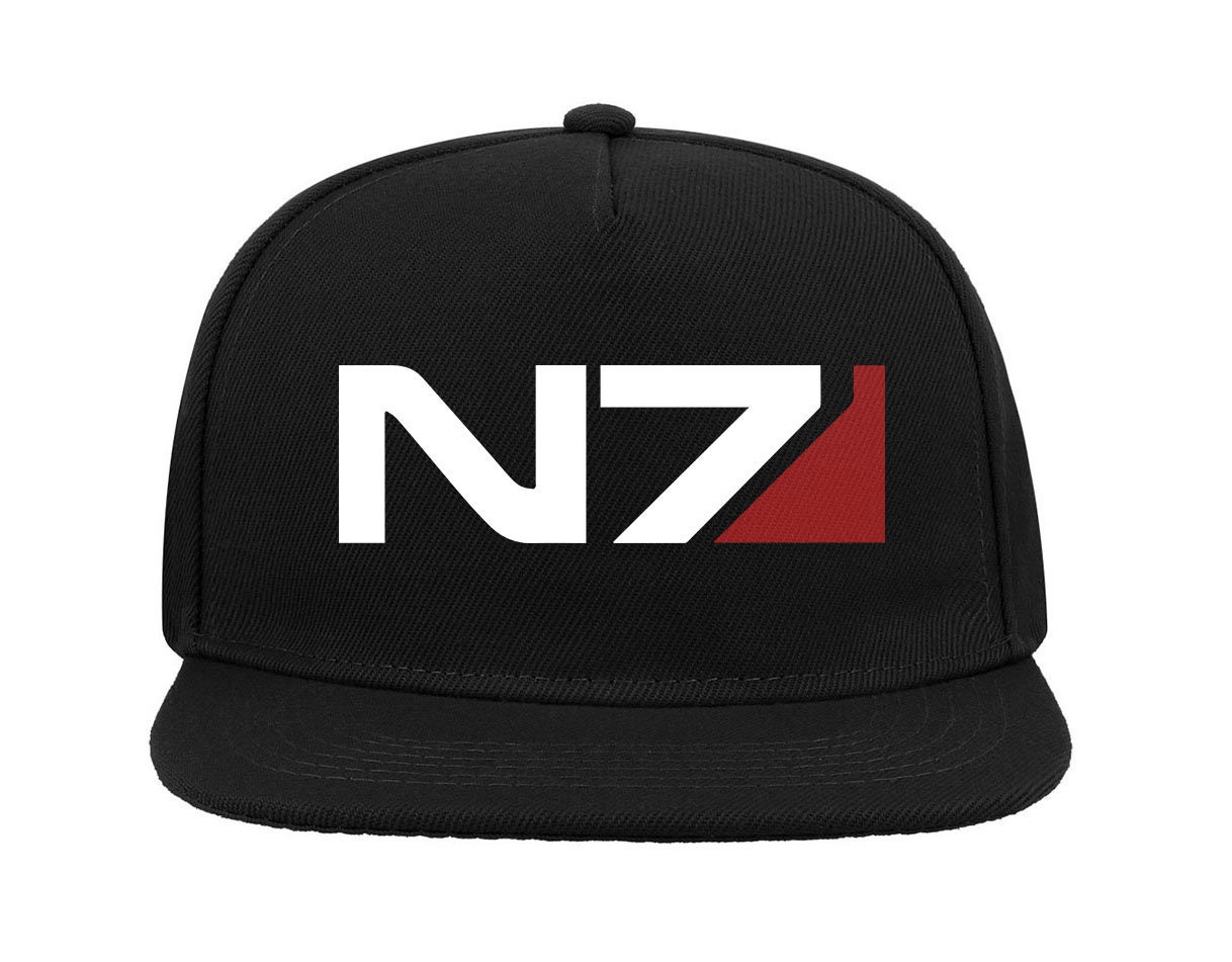 N7 Black and Red Logo Flat Visor Snapback Hat Trucker Cap - Etsy