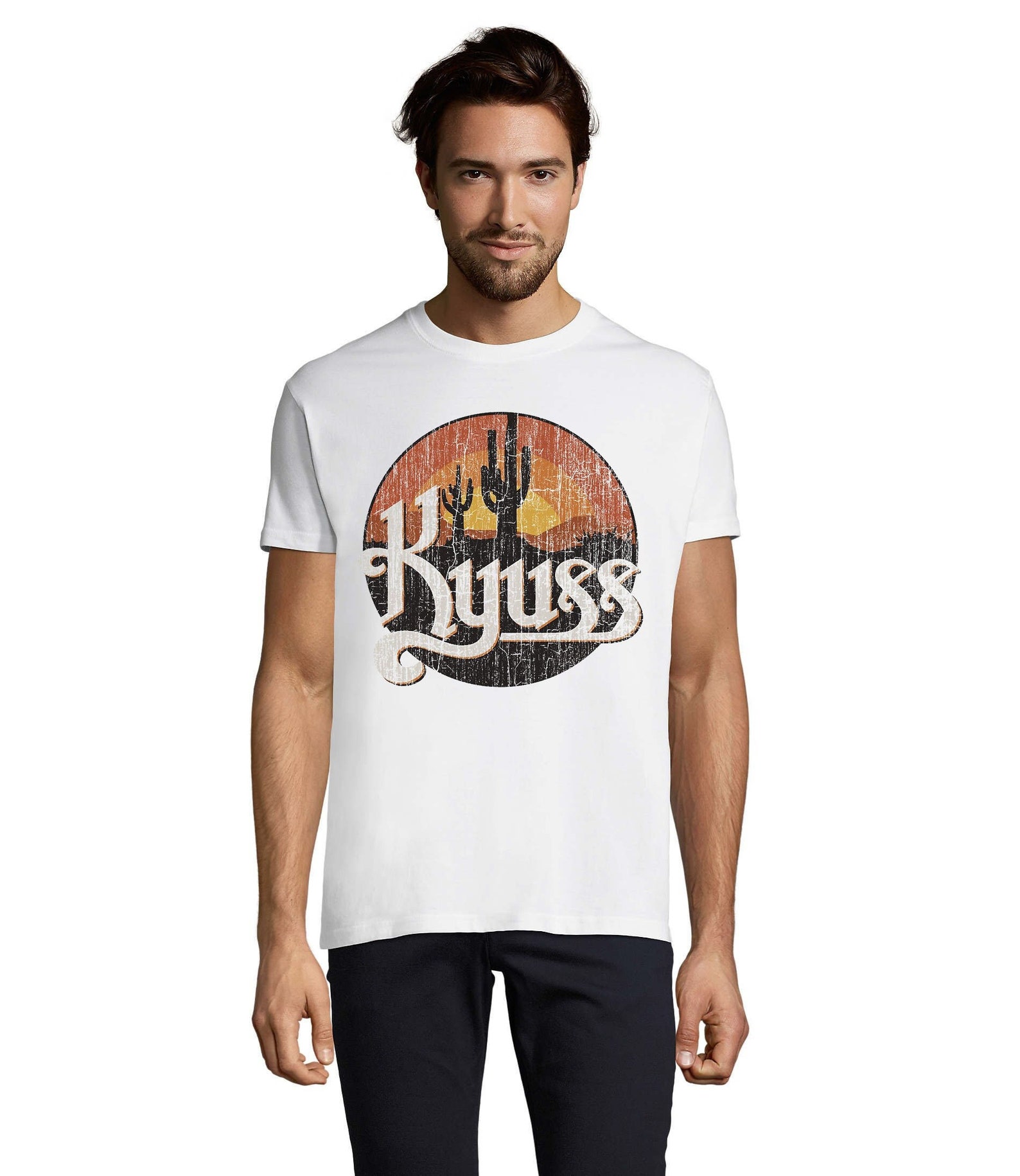 Kyuss Hard Rock Music Retro Cracked Vintage Logo Unisex Men's Cotton T ...