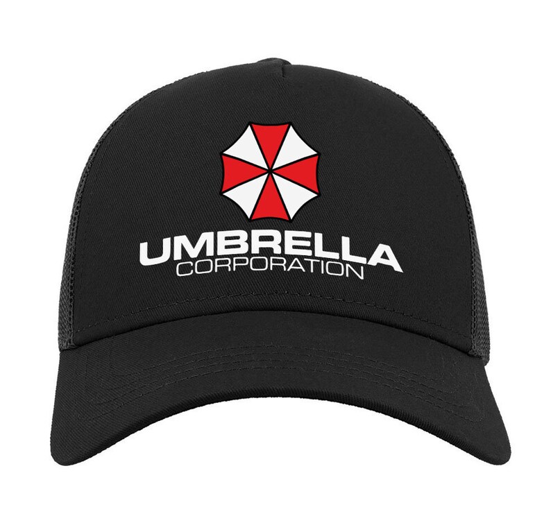 Resident Evil Umbrella Corporation Logo Flat Visor Snapback Hat Trucker ...