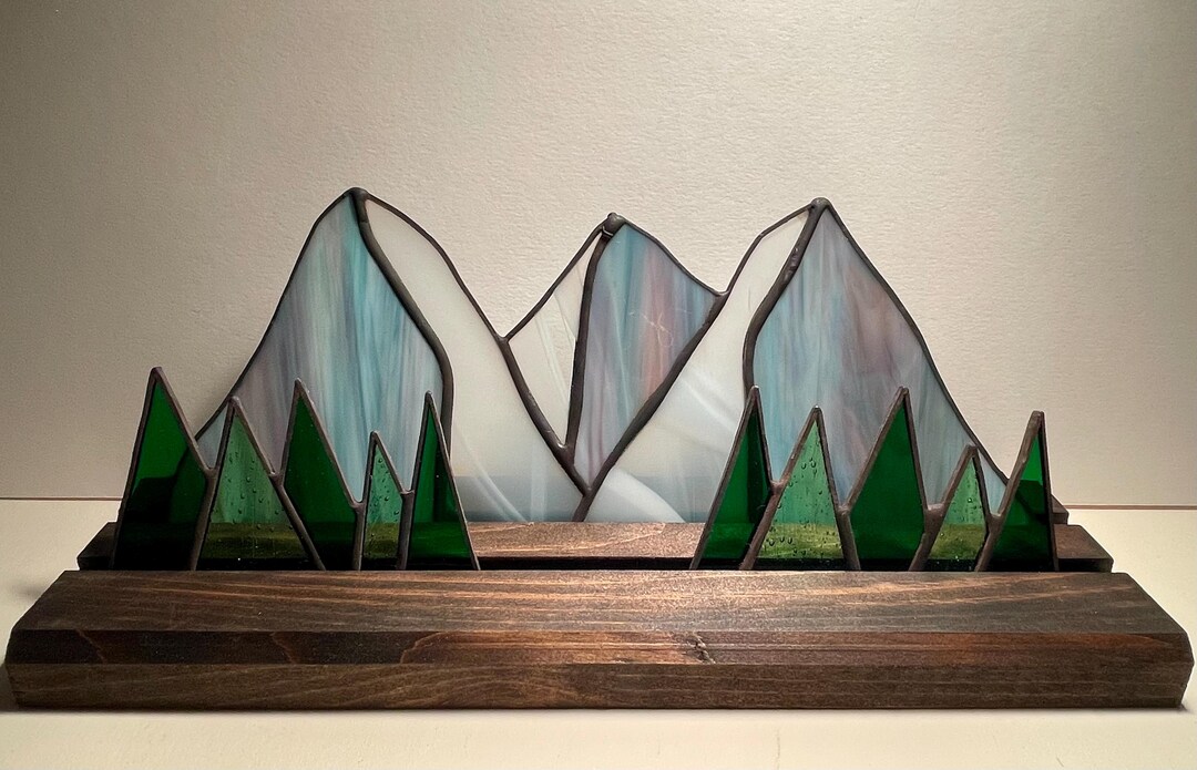 Lilac Sky Pines Stained Glass - Etsy