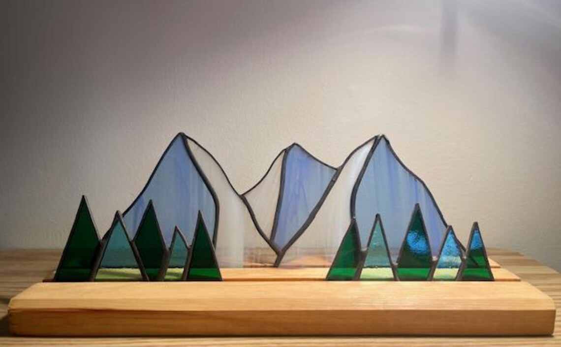 Cornflower Pines Stained Glass - Etsy