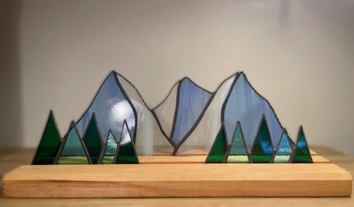 Cornflower Pines Stained Glass - Etsy