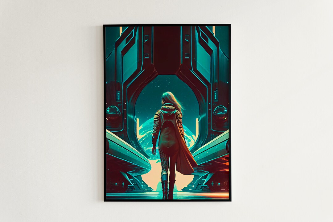 70s Retro Scifi Painting Poster | Wall Art | Print | Cyberpunk | Future ...