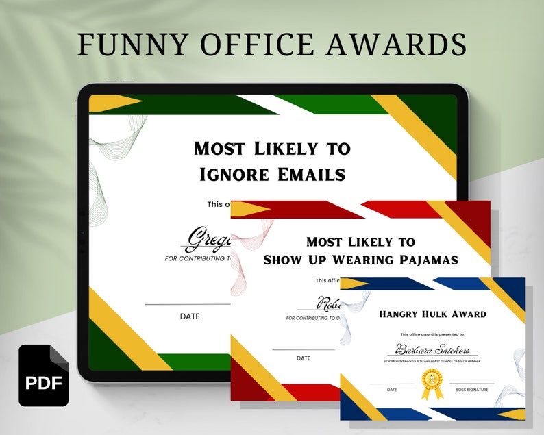 101 Funny Office Employee Awards - Work Party, Certificates, Printable ...