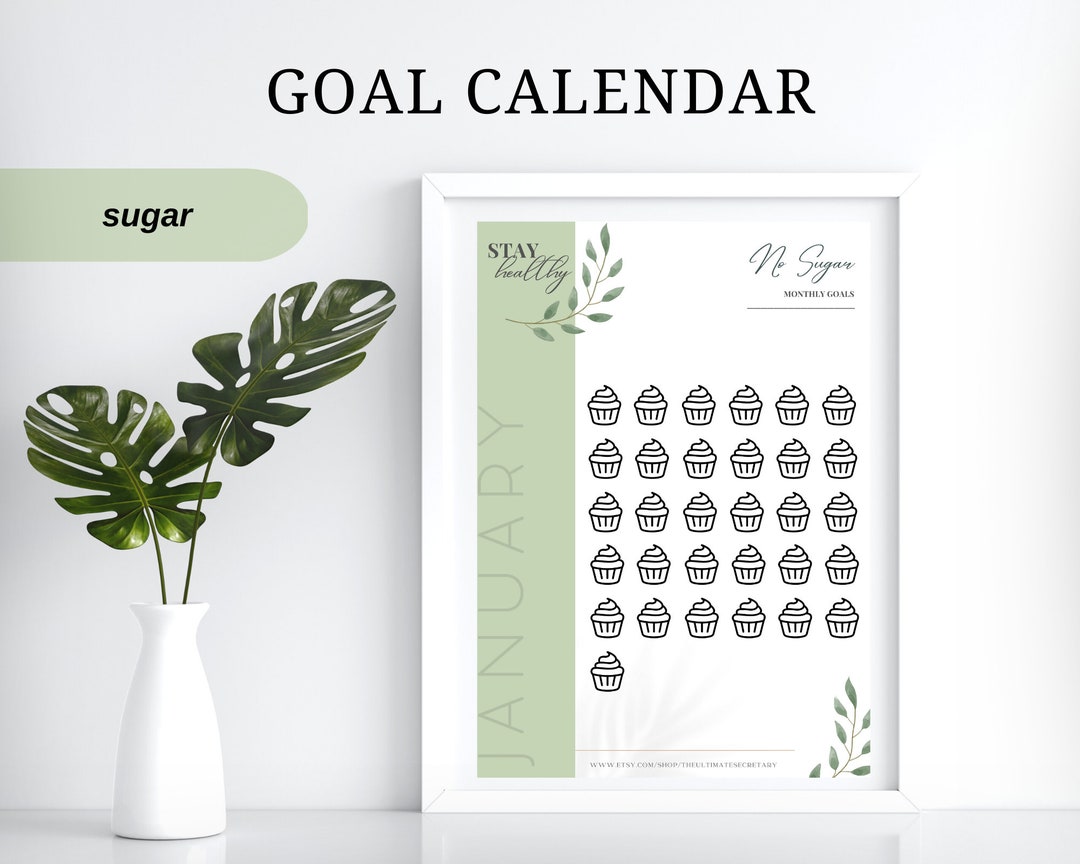 Goal Calendar: Sugar Edition - New Year Personal Goal Chart, Luxury ...