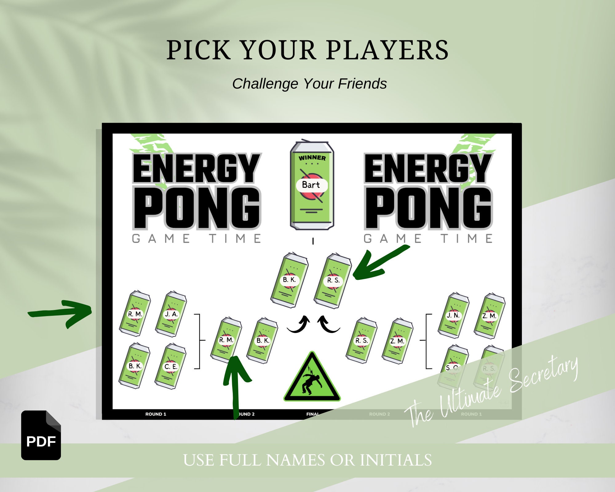 Energy (drink) Pong Scoreboard - Challenge Accepted Party Games - Etsy