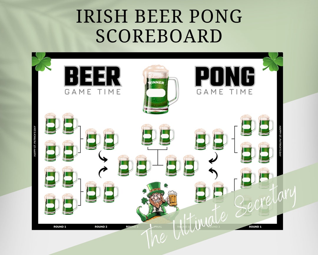 Irish Beer Pong Scoreboard - Challenge Accepted Party Games - Etsy