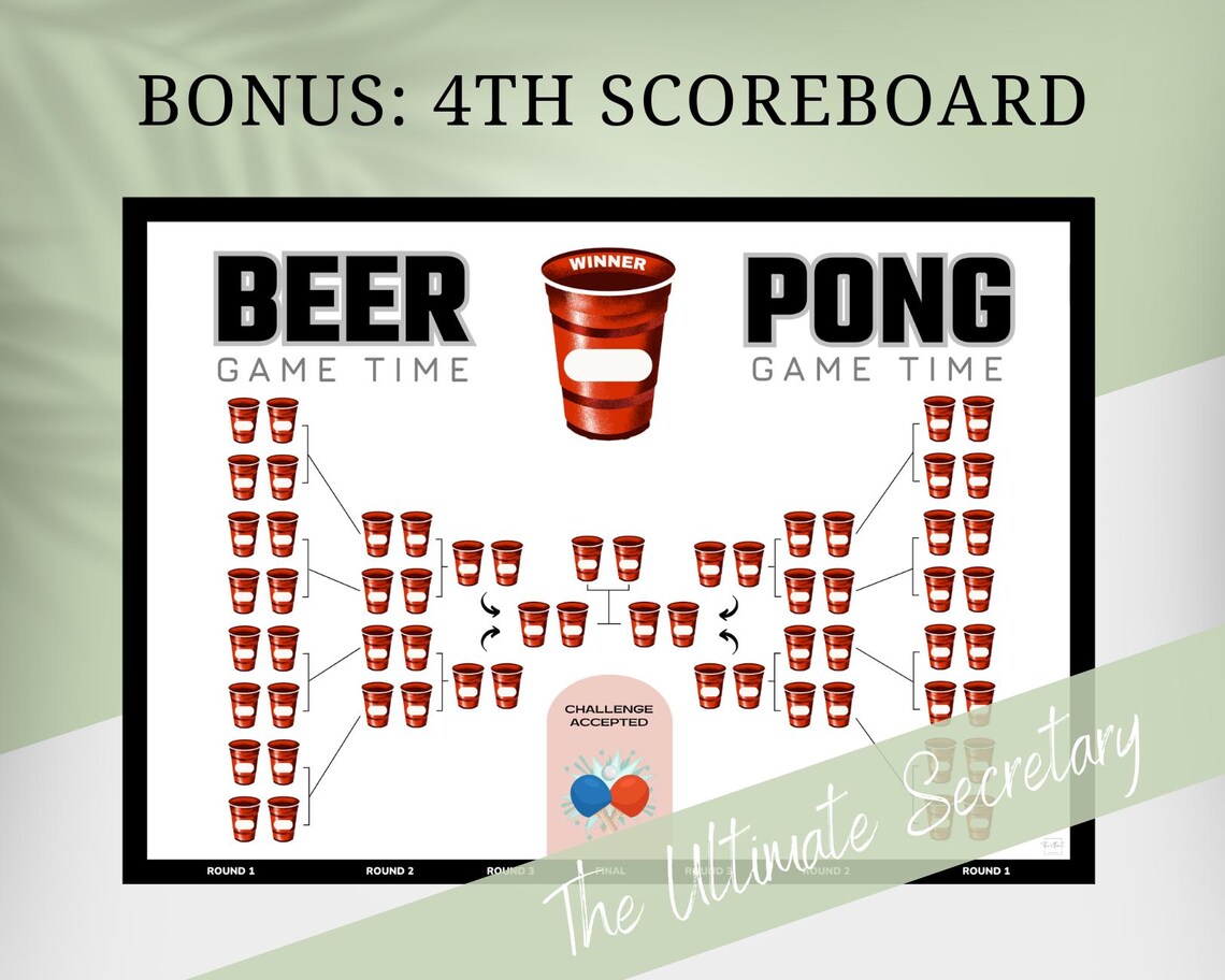 Beer Pong Scoreboard - Challenge Accepted Party Games - Etsy