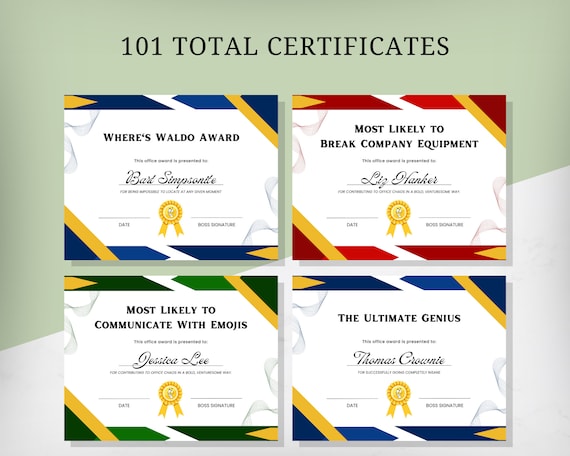 Funny Office Award Certificates Work Awards Funny Printable