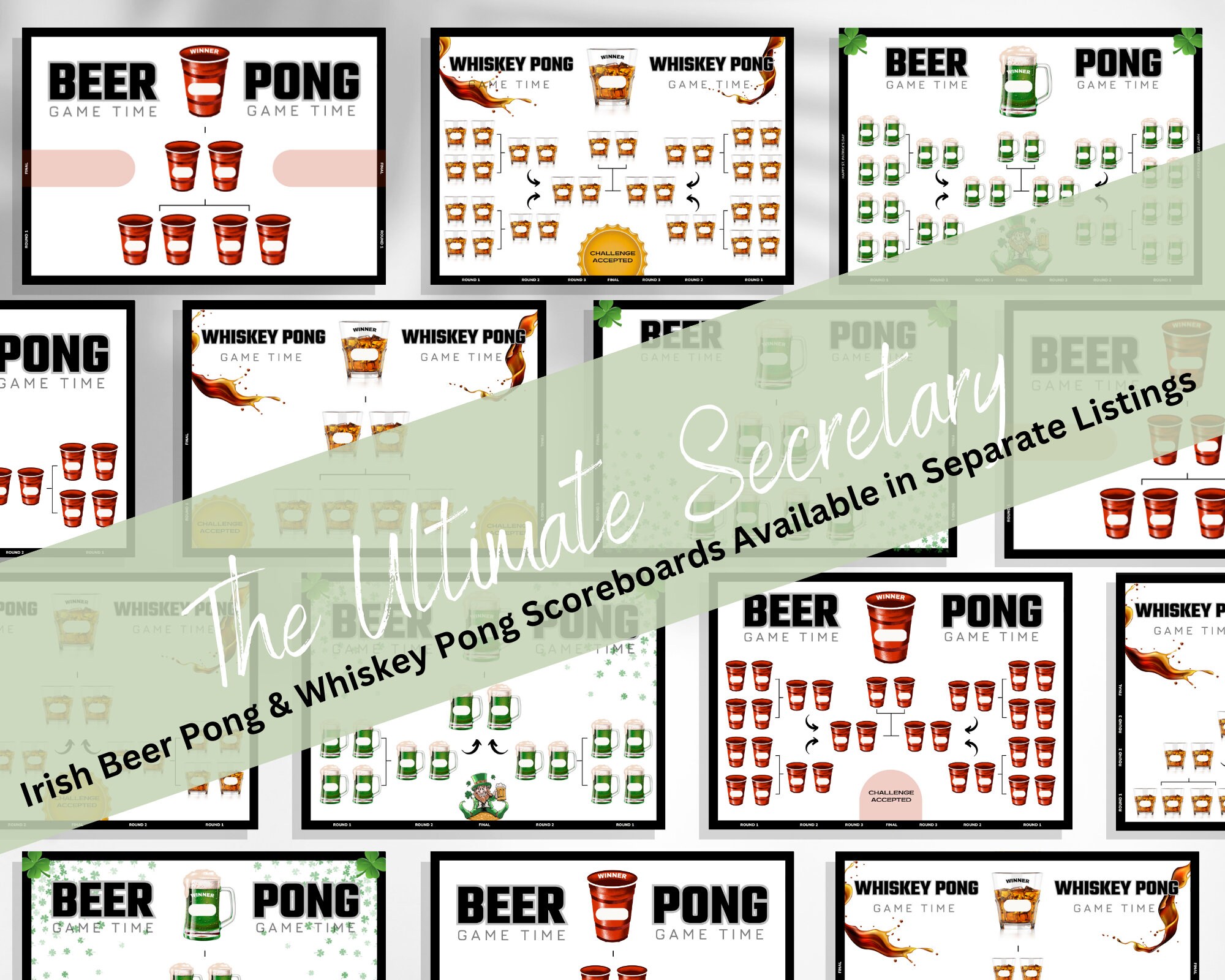 Beer Pong Scoreboard - Challenge Accepted Party Games - Etsy