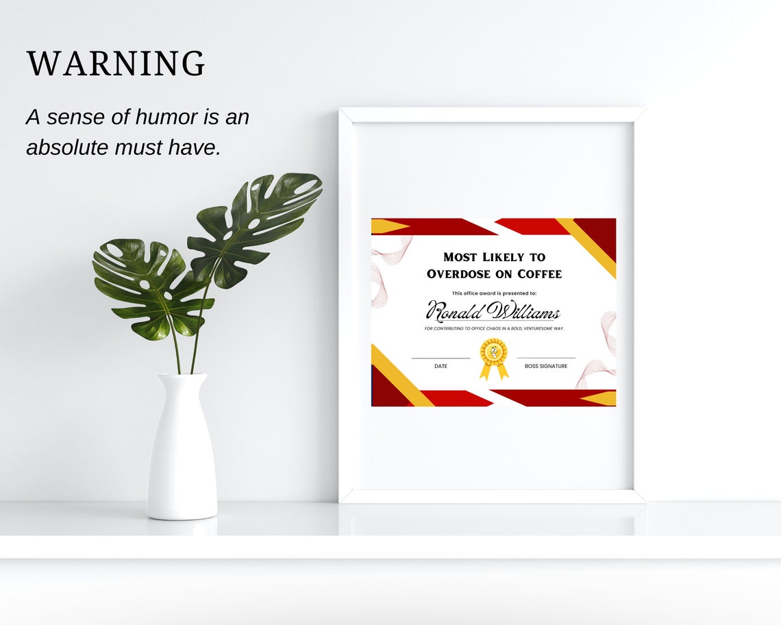 101 Funny Office Employee Awards - Work Party, Certificates, Printable ...