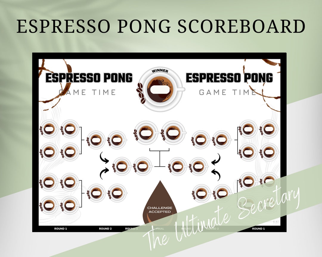 Espresso Pong Scoreboard - Challenge Accepted Party Games - Etsy