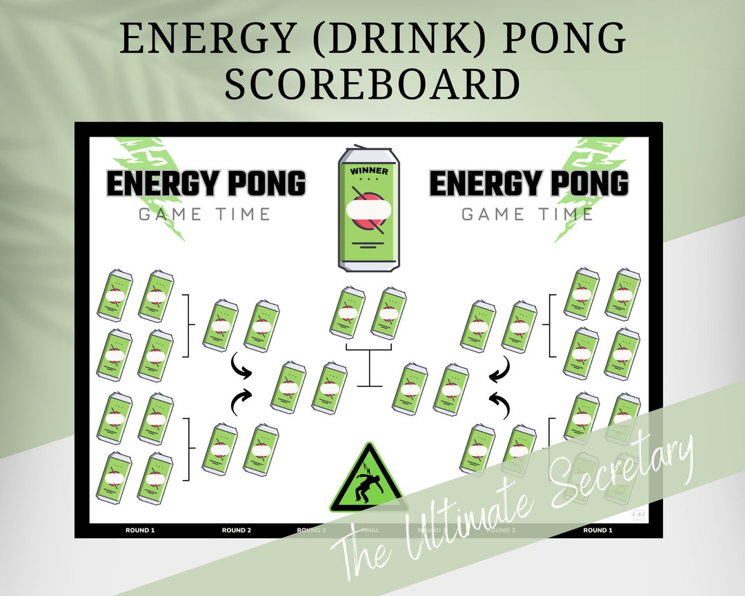 Energy (drink) Pong Scoreboard - Challenge Accepted Party Games - Etsy