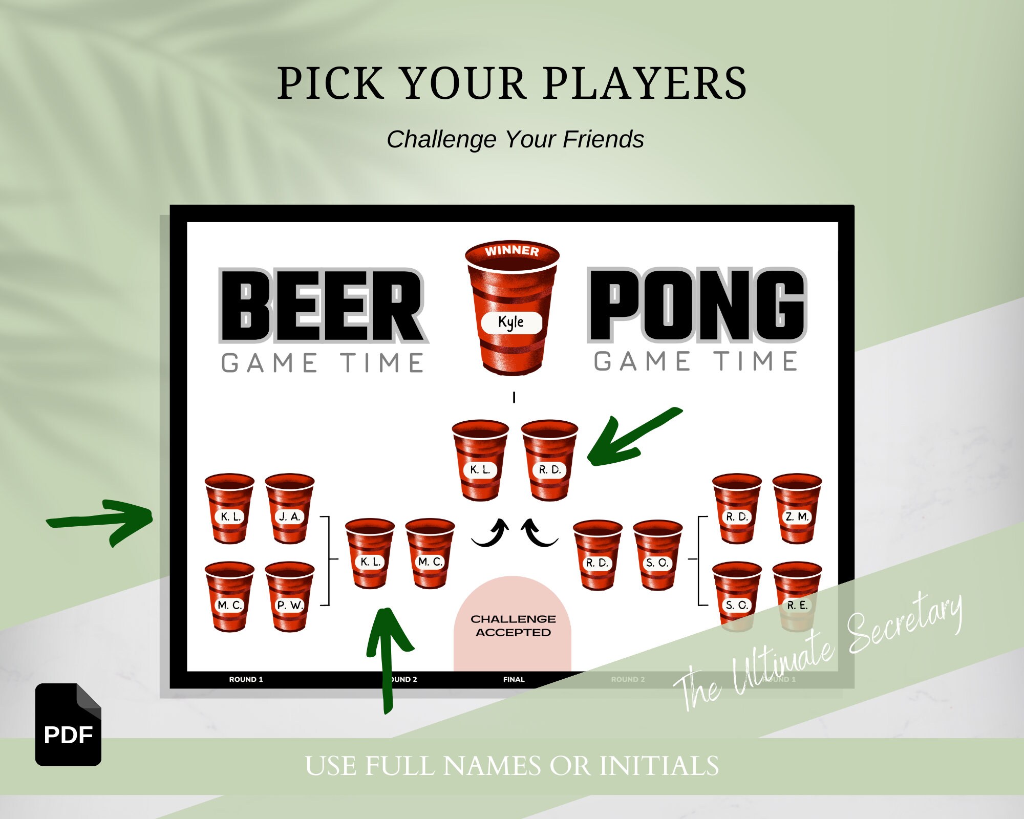 Beer Pong Scoreboard - Challenge Accepted Party Games - Etsy