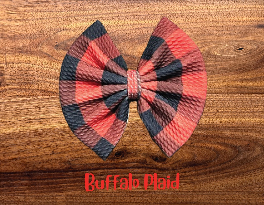 5 Red Buffalo Plaid Bow nylon/alligator Clip - Etsy