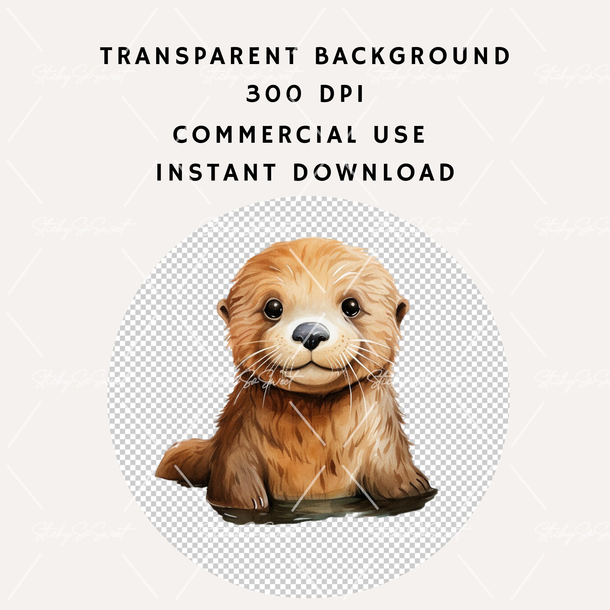 Watercolor Sea Animals Clipart Bundle | Cute Nursery PNG (commercial ...