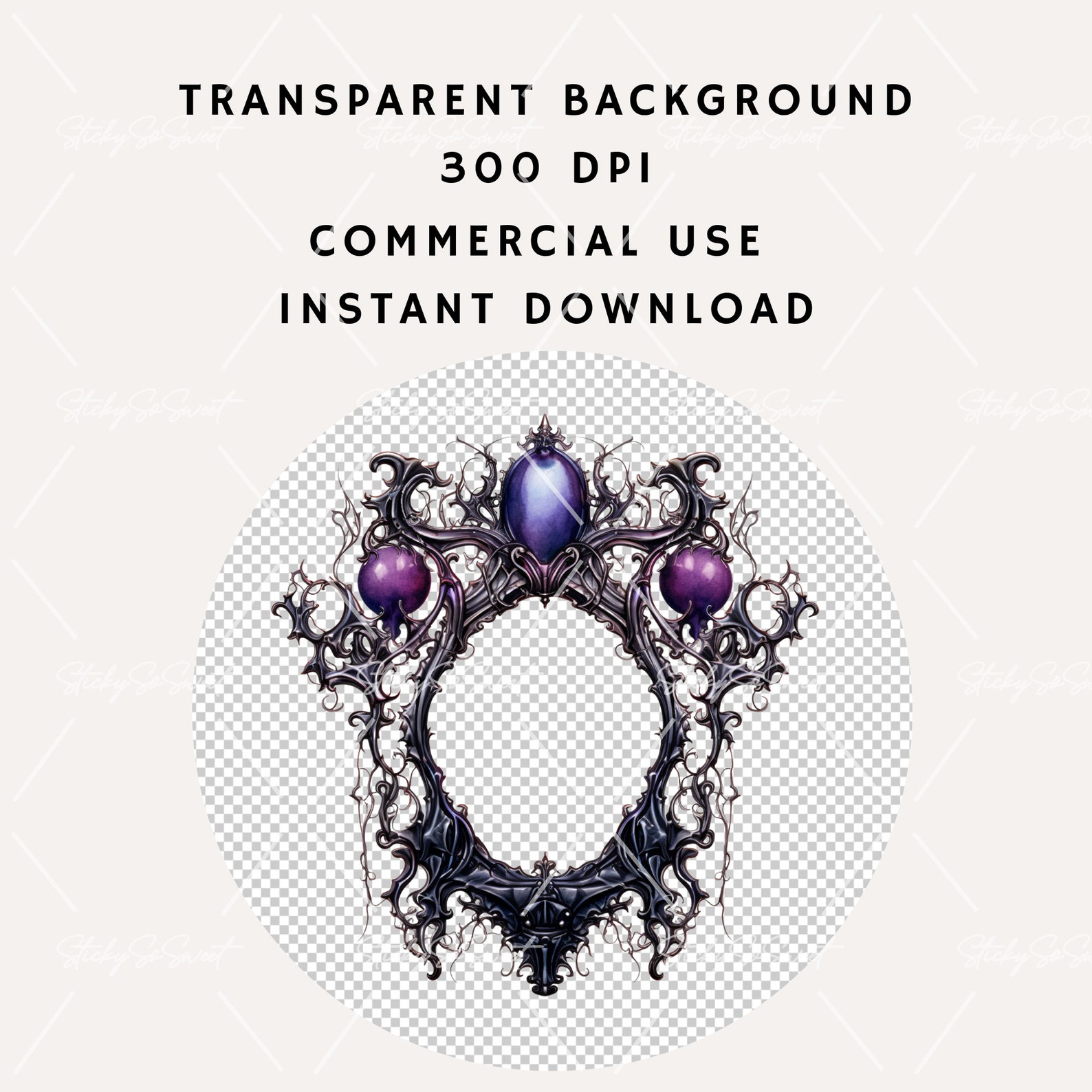 Goth Frame Bundle Clipart | PNG | Commercial Use | Instant Download ...