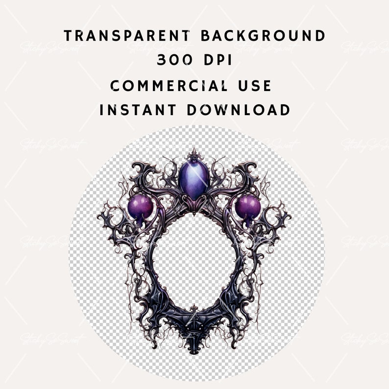 Goth Frame Bundle Clipart | PNG | Commercial Use | Instant Download ...