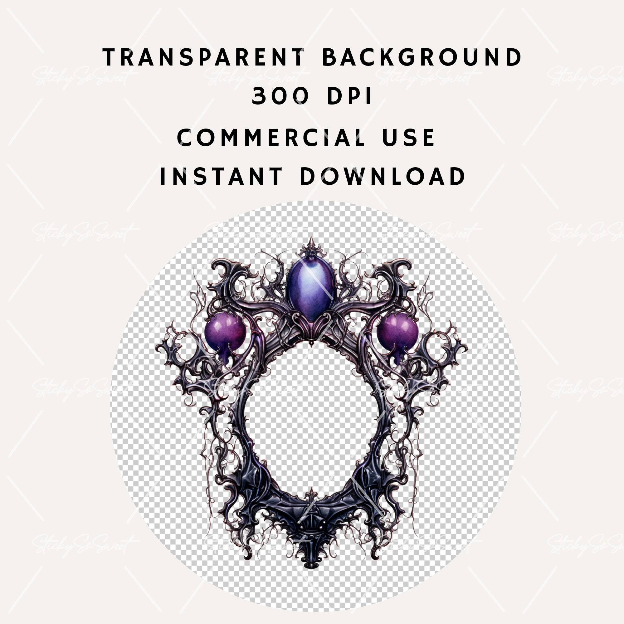 Goth Frame Bundle Clipart | PNG | Commercial Use | Instant Download ...