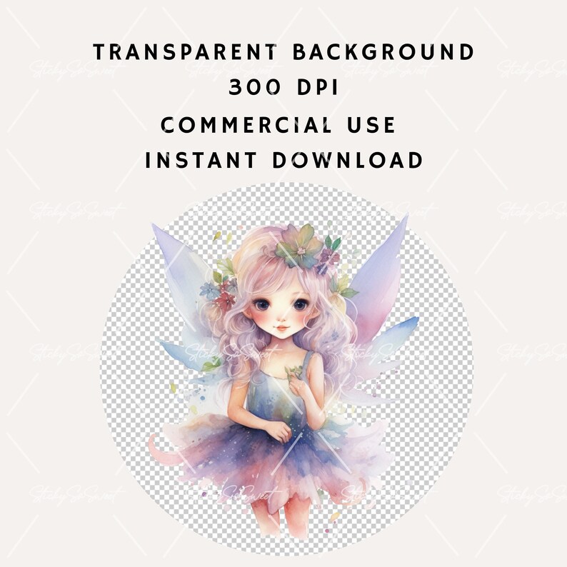 Watercolor Fairies Bundle Clipart | PNG | Commercial Use | Instant ...