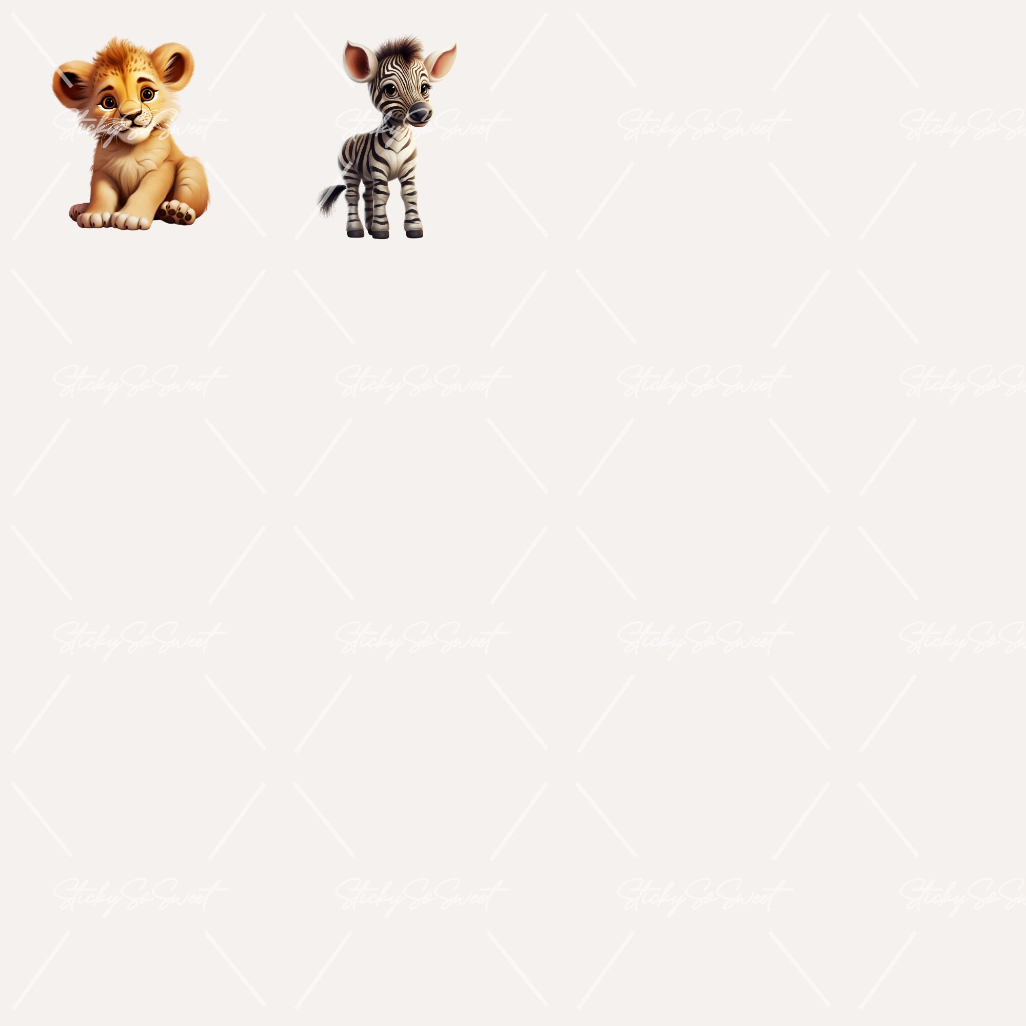 Cartoon Savana Babies Bundle Clipart PNG Commercial Use - Etsy