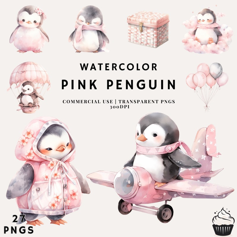 Pink Penguin - Etsy