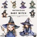 Watercolor Baby Witch Clipart Bundle | PNG | Commercial Use | Instant ...
