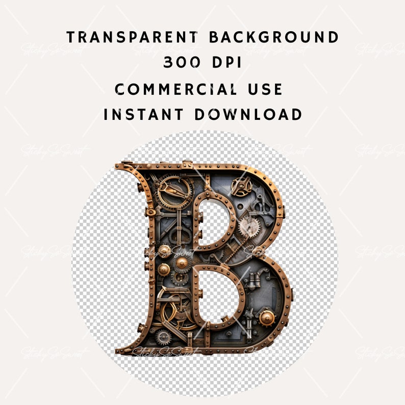Steampunk Alphabet Letters Clipart Bundle | PNG | Commercial Use ...