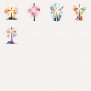 Watercolor Light Ray Cross Bundle | PNG | Commercial Use | Instant ...