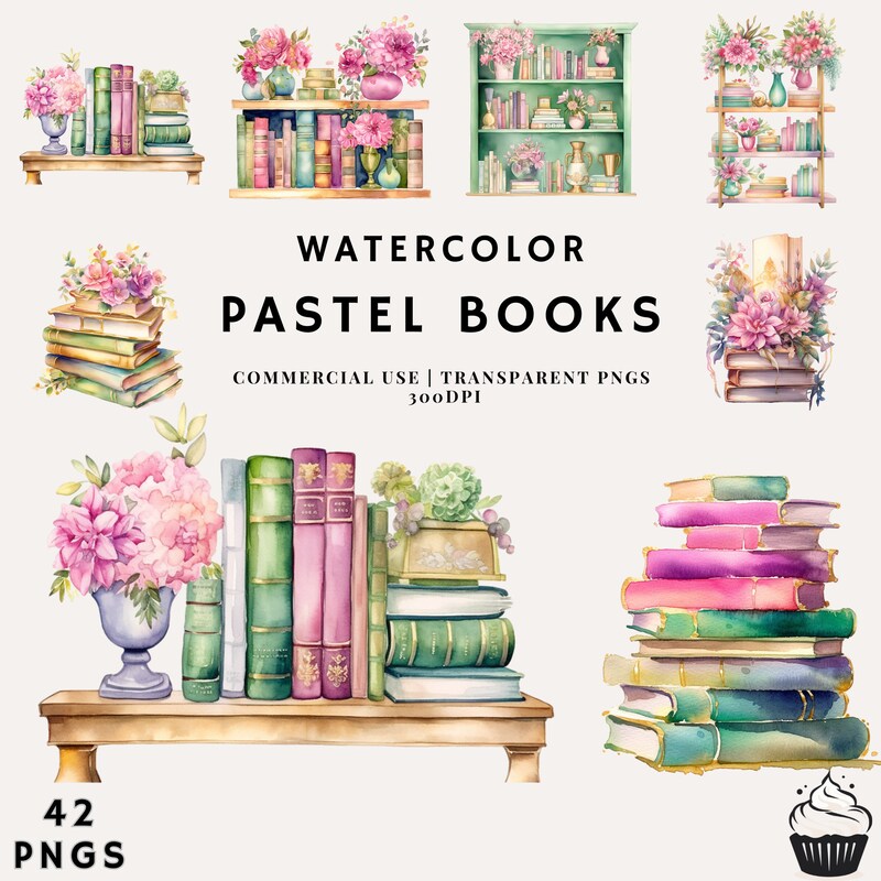 Pastel Books - Etsy