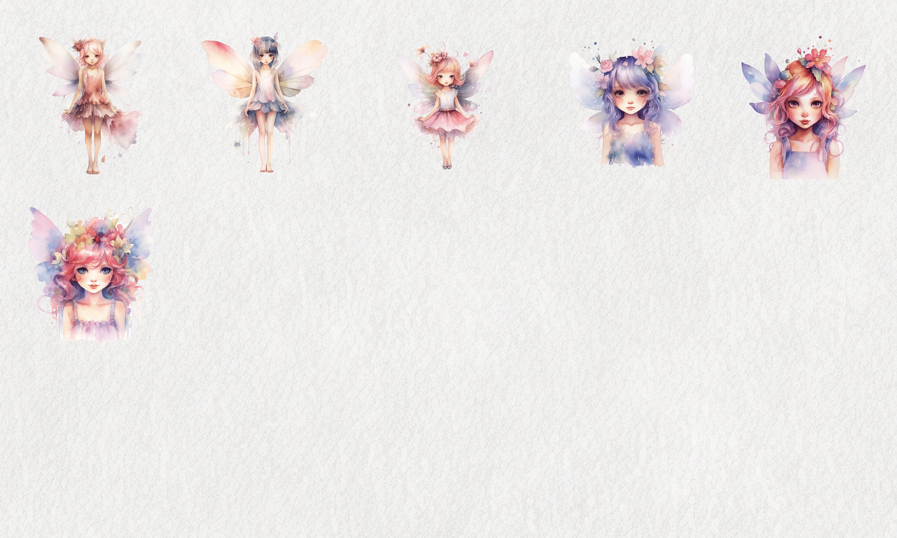 Watercolor Fairies Bundle Clipart PNG Commercial Use - Etsy